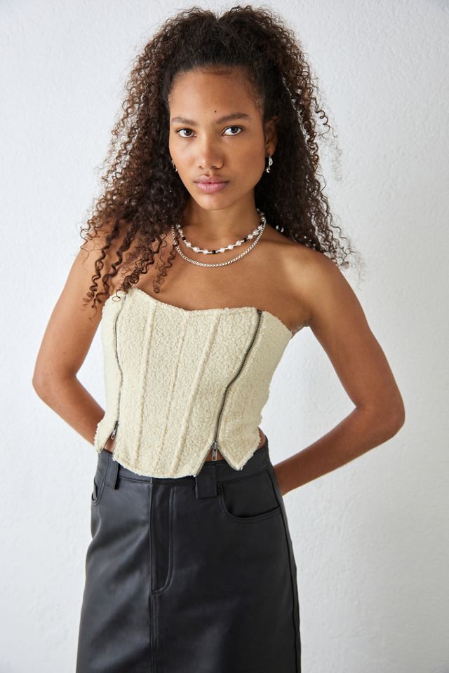 UO – Borg-Korsett mit doppeltem Reißverschluss | Urban Outfitters DE