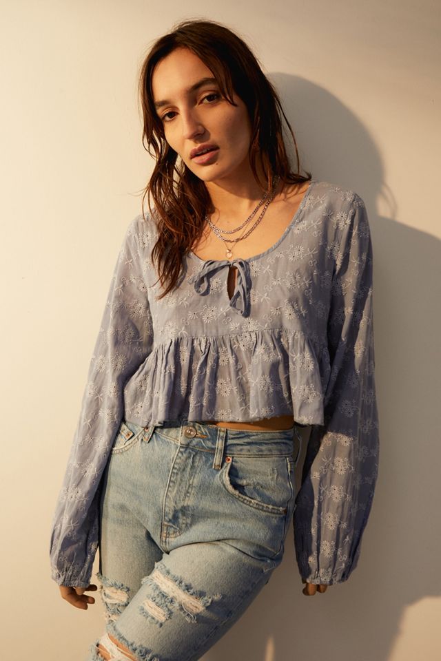 UO Floral Embroidered Top | Urban Outfitters UK