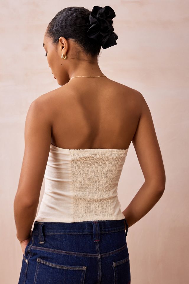 Kimchi Blue Heather Linen Bandeau | Urban Outfitters UK