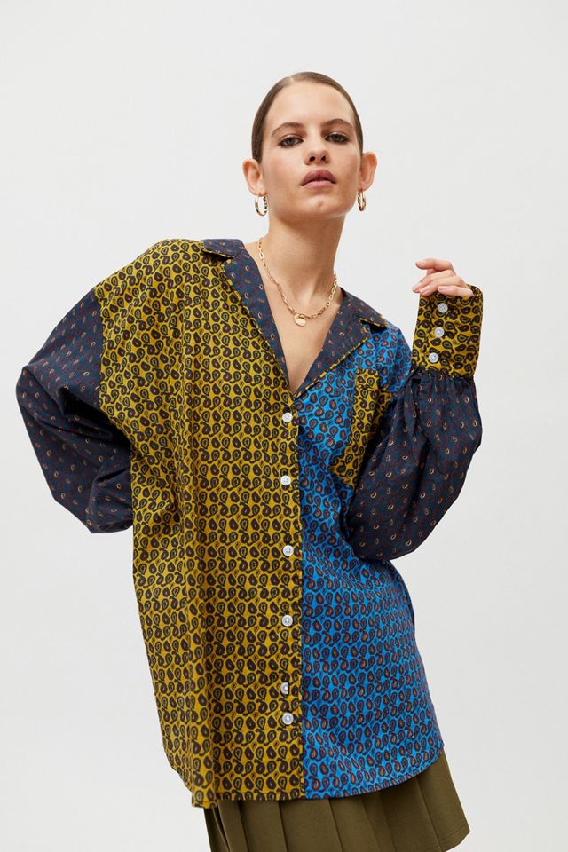 UO Penny PJ Mix Print Shirt | Urban Outfitters UK