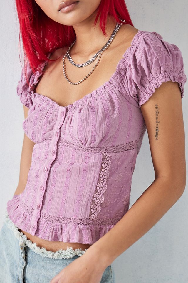 BDG Ruched Prairie Blouse | Urban Outfitters UK