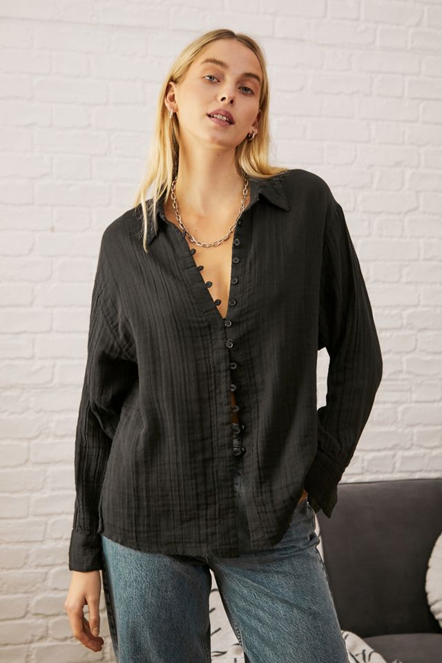 UO Addison Button-Down Blouse | Urban Outfitters UK