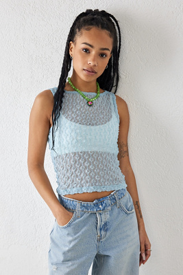 UO Mae Popcorn Knit Tank Top | Urban Outfitters UK
