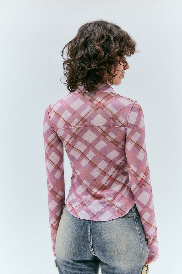 UO Milo Check Mesh Shirt | Urban Outfitters UK