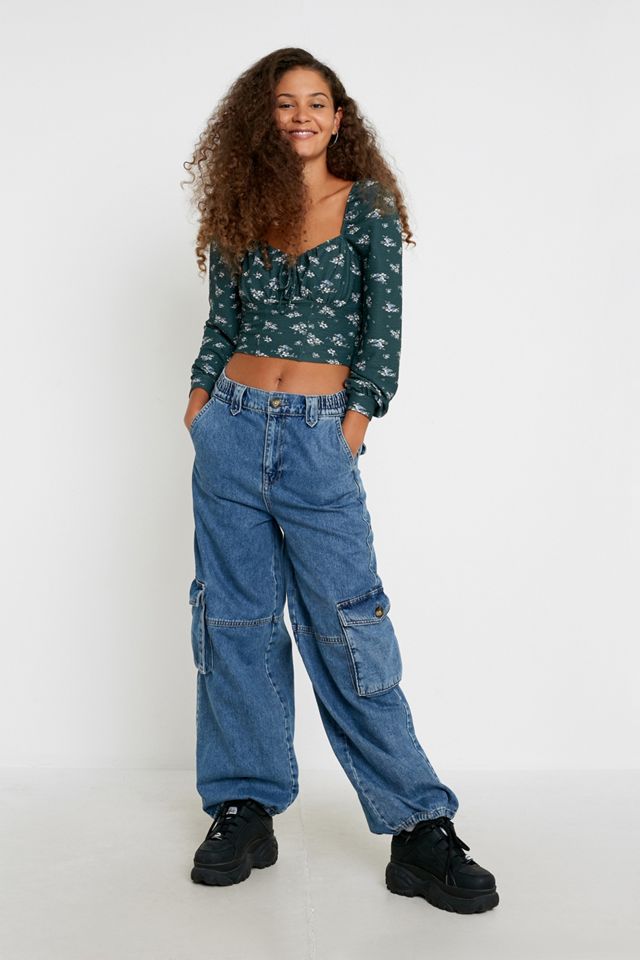 UO Fochette Printed Long-Sleeve Blouse | Urban Outfitters UK