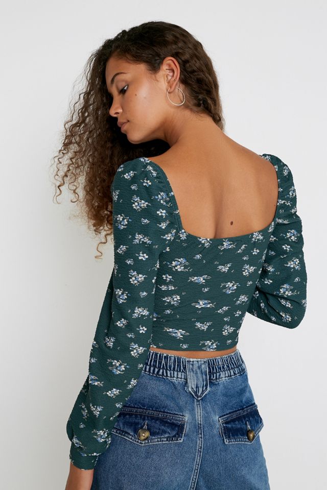 UO Fochette Printed Long-Sleeve Blouse | Urban Outfitters UK