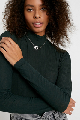 UO Ribbed Mesh Funnel Neck Top | Urban Outfitters UK