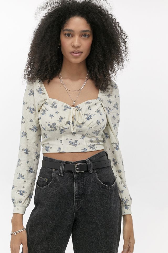 UO Fochette Ditsy Floral Long Sleeve Blouse | Urban Outfitters UK