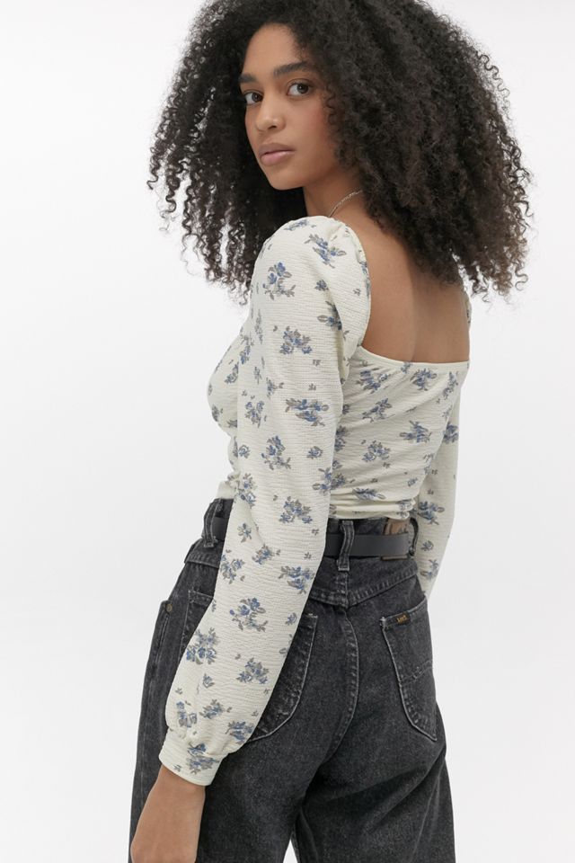 UO Fochette Ditsy Floral Long Sleeve Blouse | Urban Outfitters UK