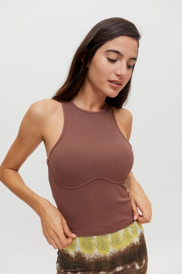 UO Brown Mika Tank Top | Urban Outfitters UK