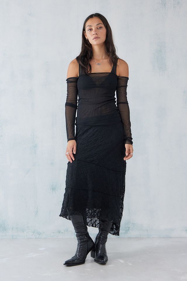 UO Sheena Double Layer Mesh Top | Urban Outfitters UK