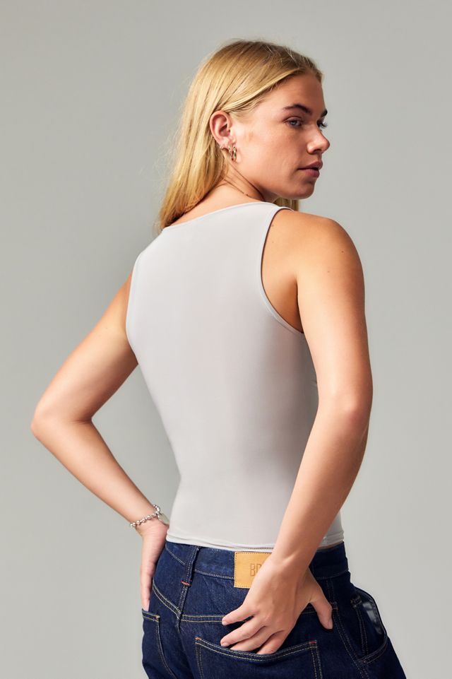 UO Lia Slinky Slash Neck Tank Top | Urban Outfitters UK