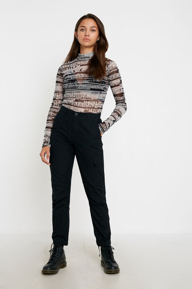UO Newspaper Mesh Funnel Neck Top | Urban Outfitters UK