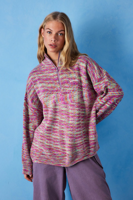 iets frans... Pink Space-Dye Quarter-Zip Jumper | Urban Outfitters UK
