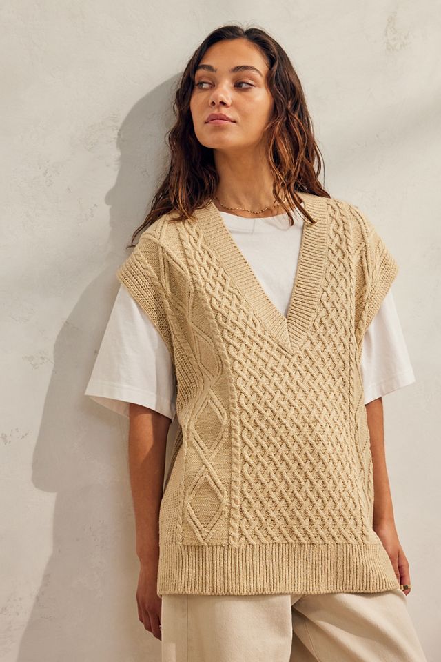 UO Benjamin Cable Knit Tank Top | Urban Outfitters UK