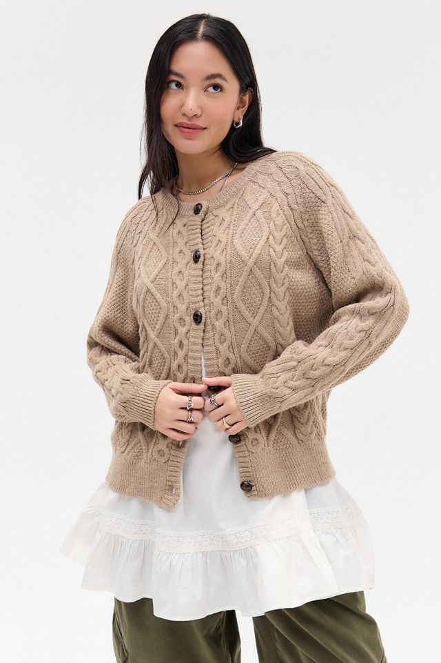 BDG Alexandra Cable Knit Cardigan | Urban Outfitters UK