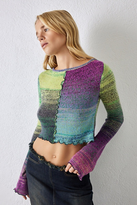 UO Multi Space-Dye Knit Seamed Top | Urban Outfitters UK