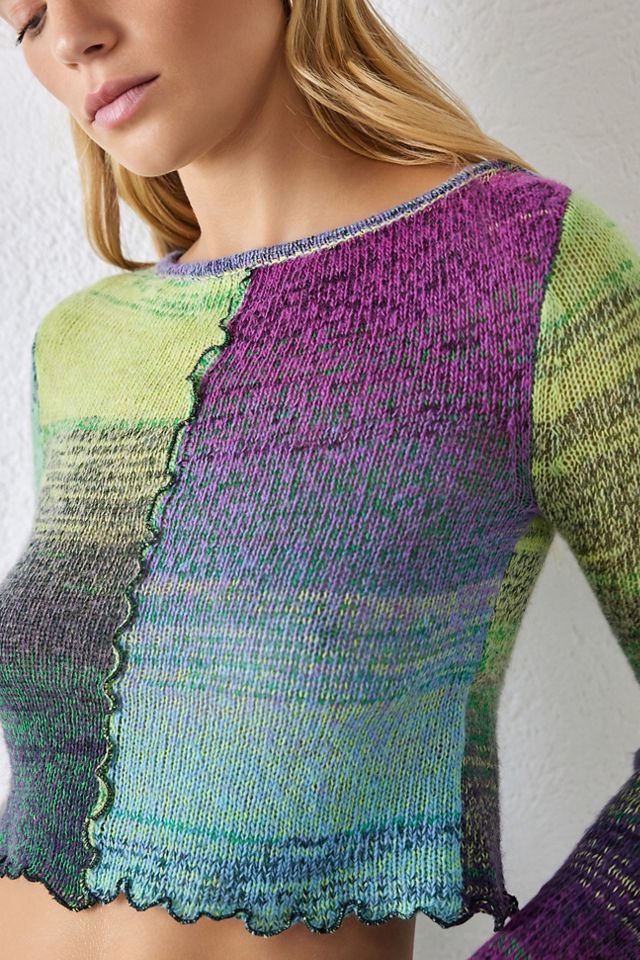 UO Multi Space-Dye Knit Seamed Top | Urban Outfitters UK
