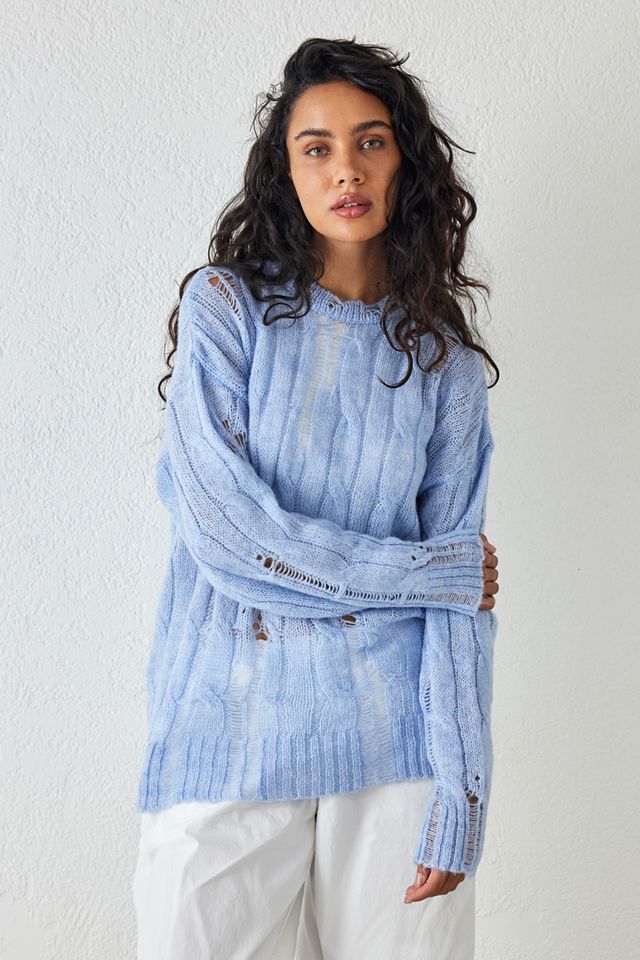 UO – Strickpullover mit Sprossen- und Zopfmuster | Urban Outfitters DE