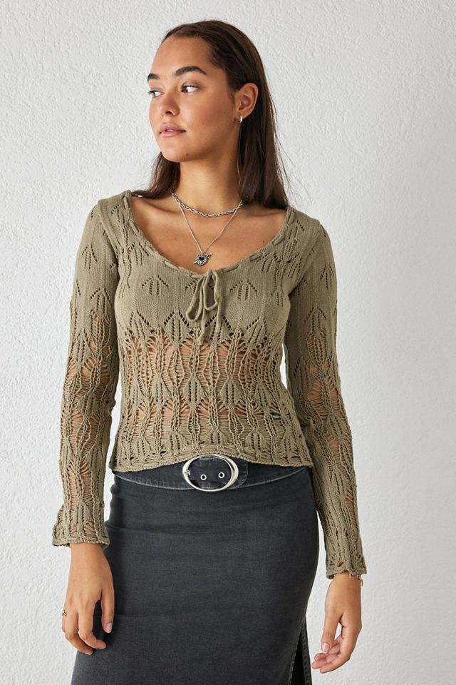 UO Laddered Knit Fairycore Top | Urban Outfitters UK