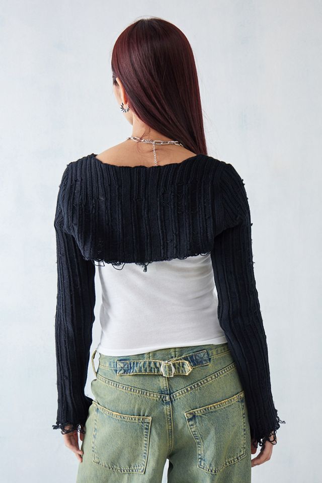UO Laddered Distressed Knit Shrug | Urban Outfitters UK