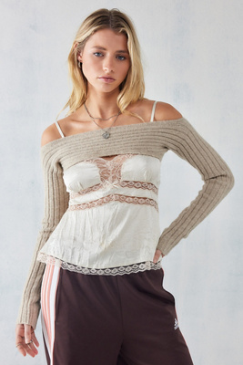 UO Off-The-Shoulder Cosy Knitted Shrug | Urban Outfitters DE