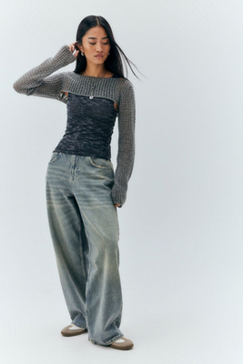 UO Laguna Fishnet Mesh Shrug | Urban Outfitters UK