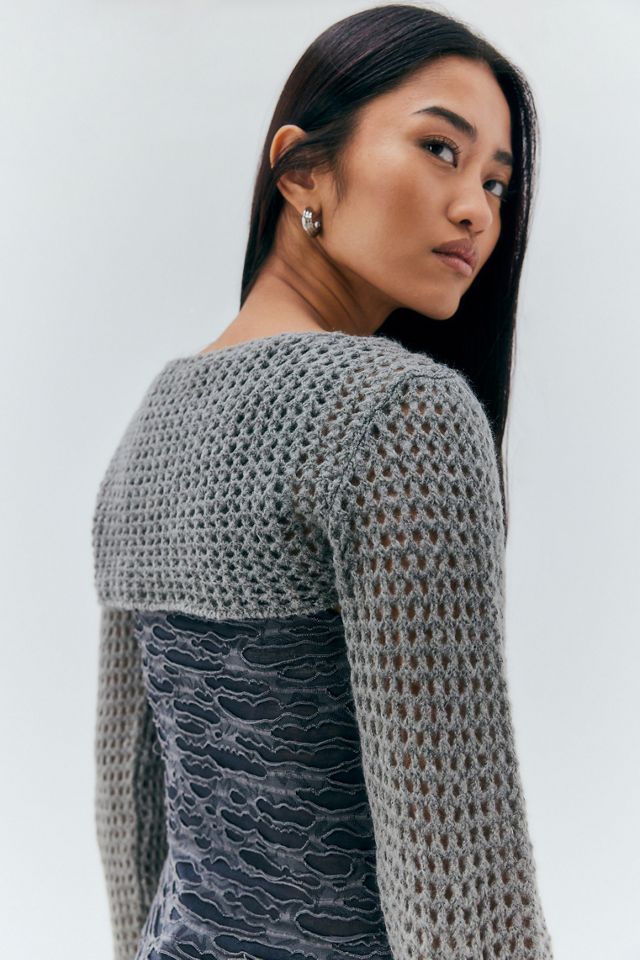 UO Laguna Fishnet Mesh Shrug | Urban Outfitters UK