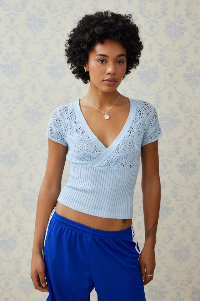 Kimchi Blue Rosario Pointelle Top | Urban Outfitters UK