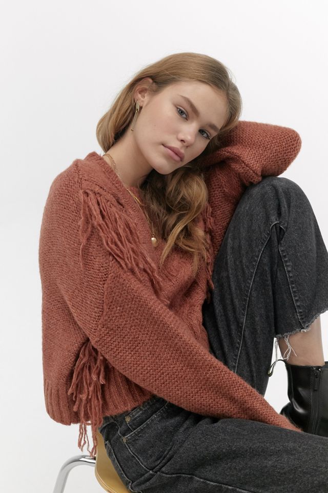 UO Faye Fringe Jumper | Urban Outfitters UK