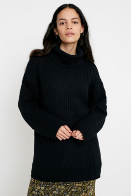 UO Tatum Mock Neck Tunic Jumper | Urban Outfitters UK