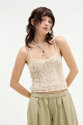 UO Cable Knit Cami | Urban Outfitters UK