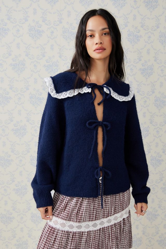 BDG Jesse Lace Collar Cardigan | Urban Outfitters UK