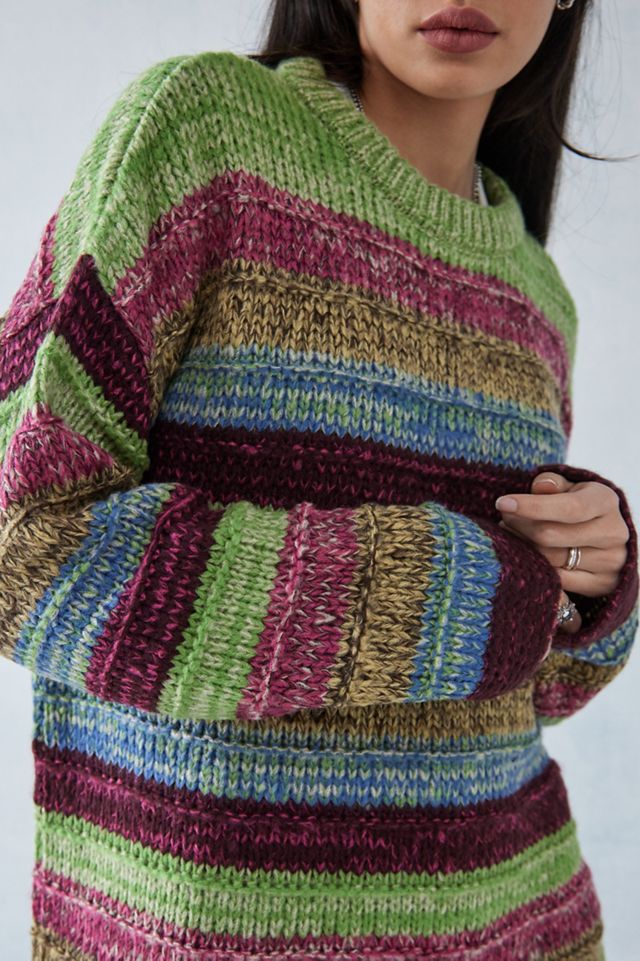 BDG Twist Stripe Knitted Boyfriend Jumper | Urban Outfitters UK