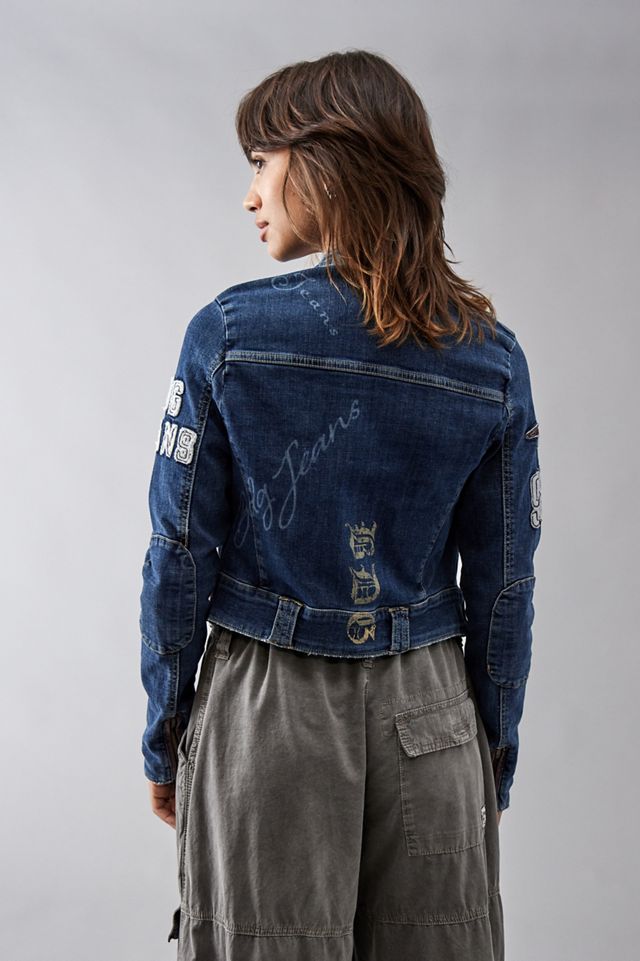 BDG Applique Denim Motocross Jacket | Urban Outfitters UK