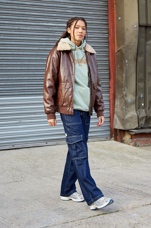 UO Faux Leather Flight Jacket | Urban Outfitters UK
