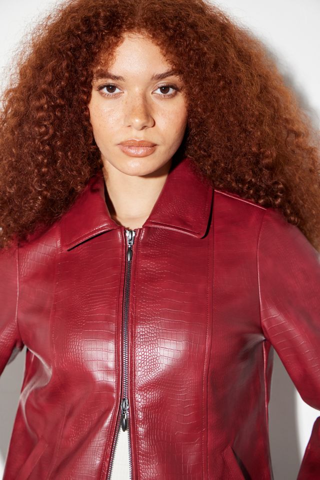 Silence + Noise Faux Leather Fitted Jacket | Urban Outfitters UK