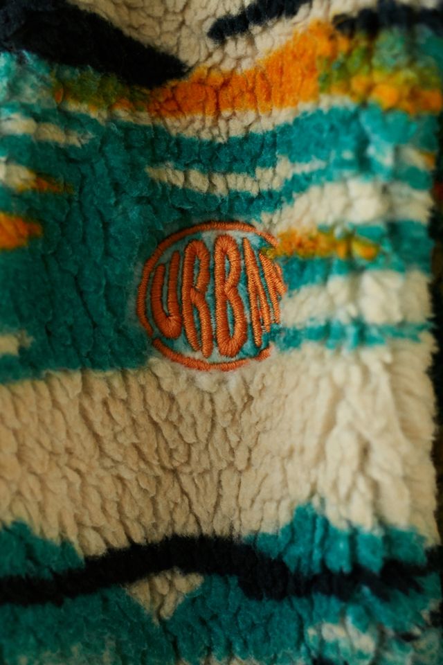 UO Mock Neck Landscape Fleece Jacket | Urban Outfitters UK