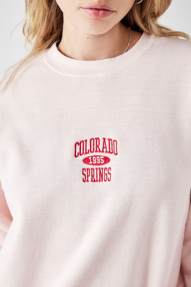 UO Pink Colorado Spring Crew Neck Sweatshirt | Urban Outfitters UK