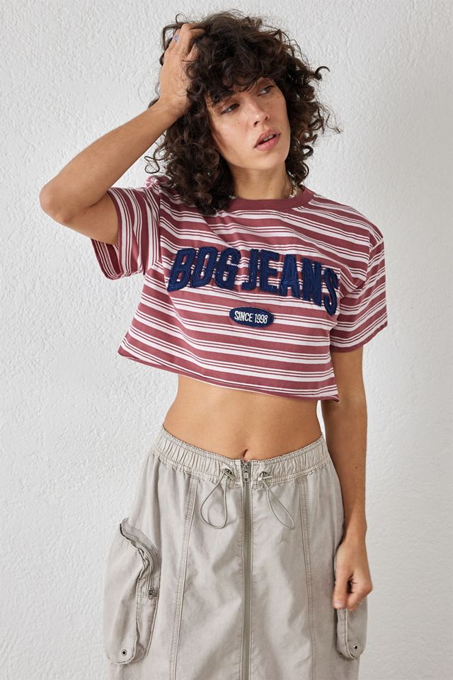 BDG Striped Boxy Crop Top | Urban Outfitters UK