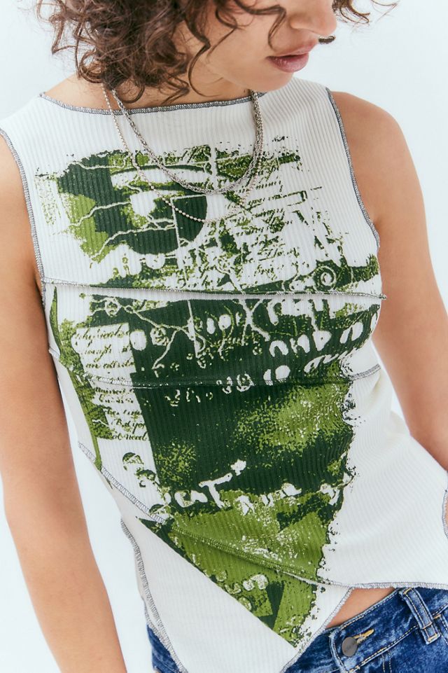 UO Asymmetric Graphic Tank Top | Urban Outfitters UK