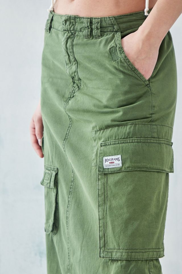 BDG Khaki Marti Multi-Pocket Maxi Skirt | Urban Outfitters UK
