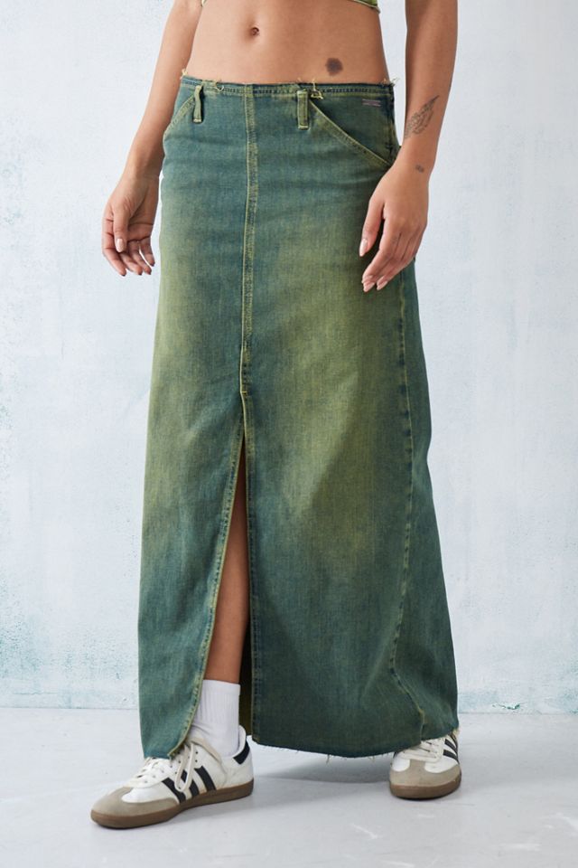 BDG Green Tint Carly Maxi Stretch Split Skirt | Urban Outfitters UK