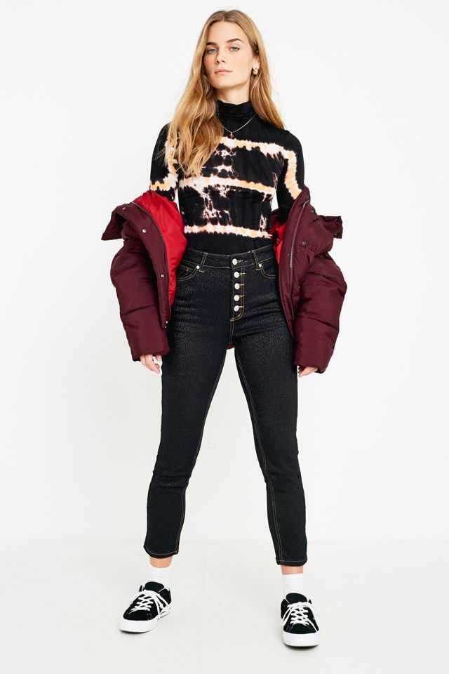 BDG Stairway Black Glitter High-Rise Jeans | Urban Outfitters UK