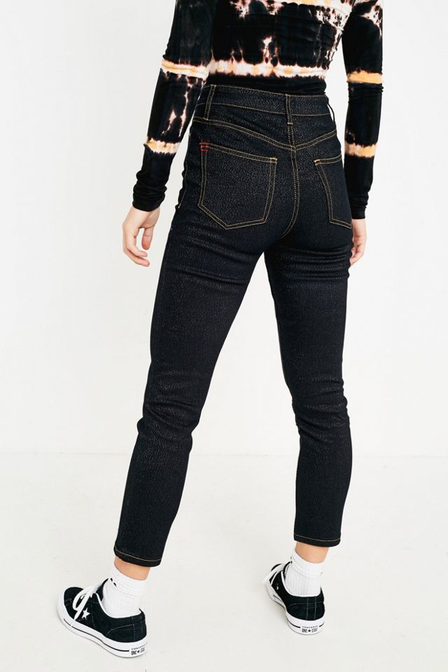BDG Stairway Black Glitter High-Rise Jeans | Urban Outfitters UK