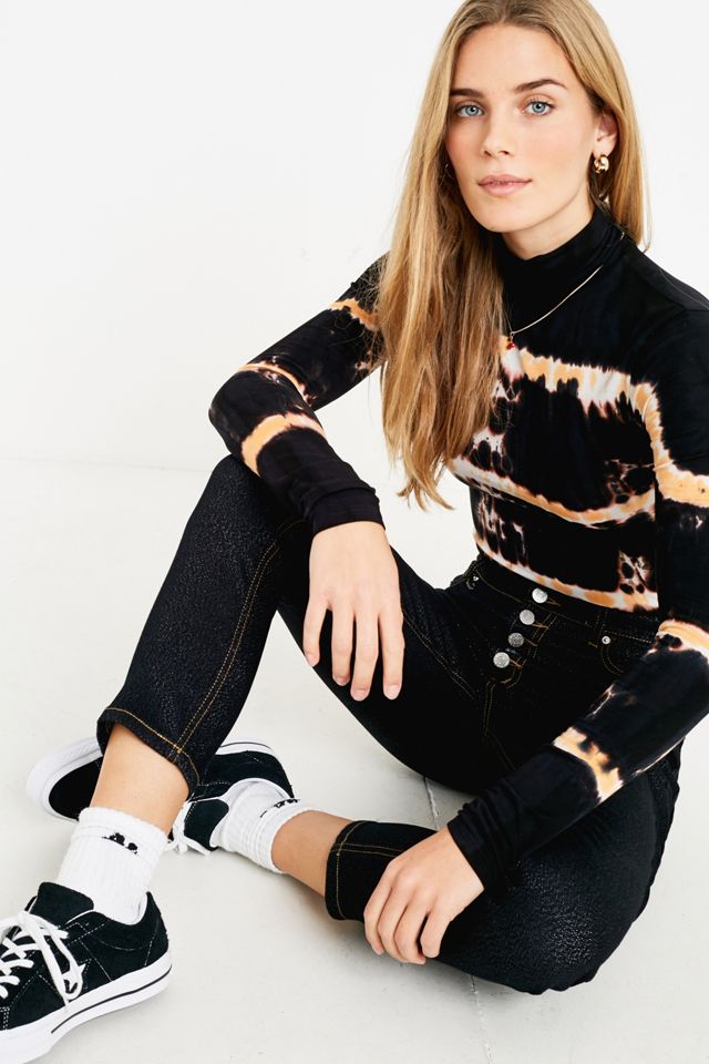 BDG Stairway Black Glitter High-Rise Jeans | Urban Outfitters UK