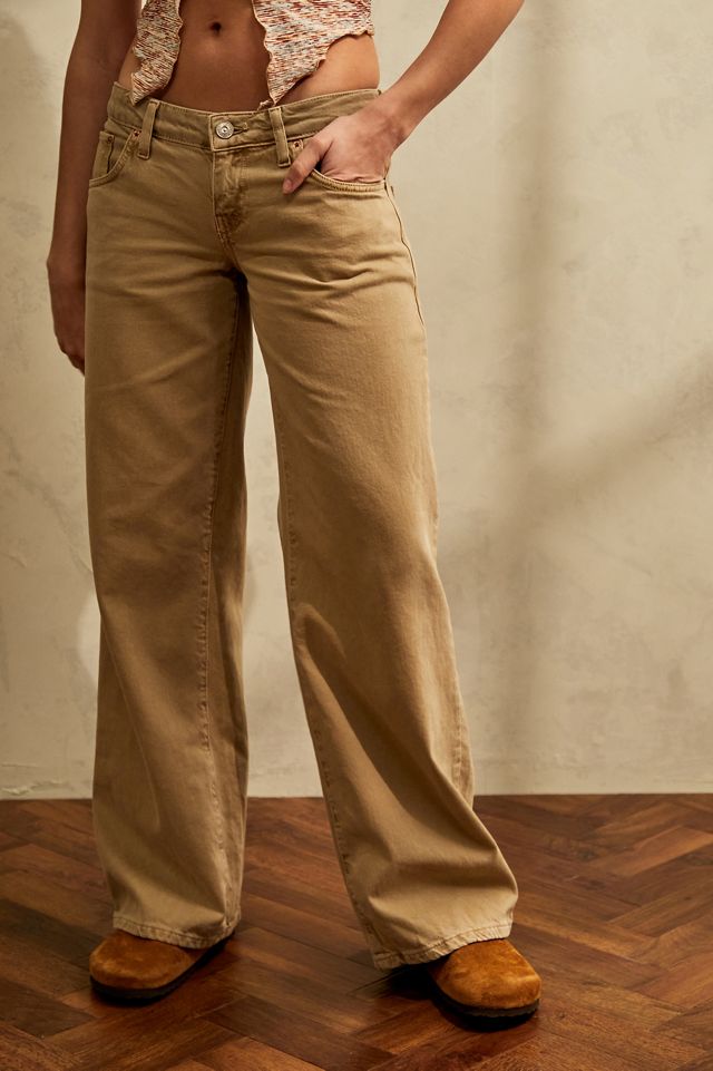 BDG Tan Low-Rise Puddle Jeans | Urban Outfitters UK