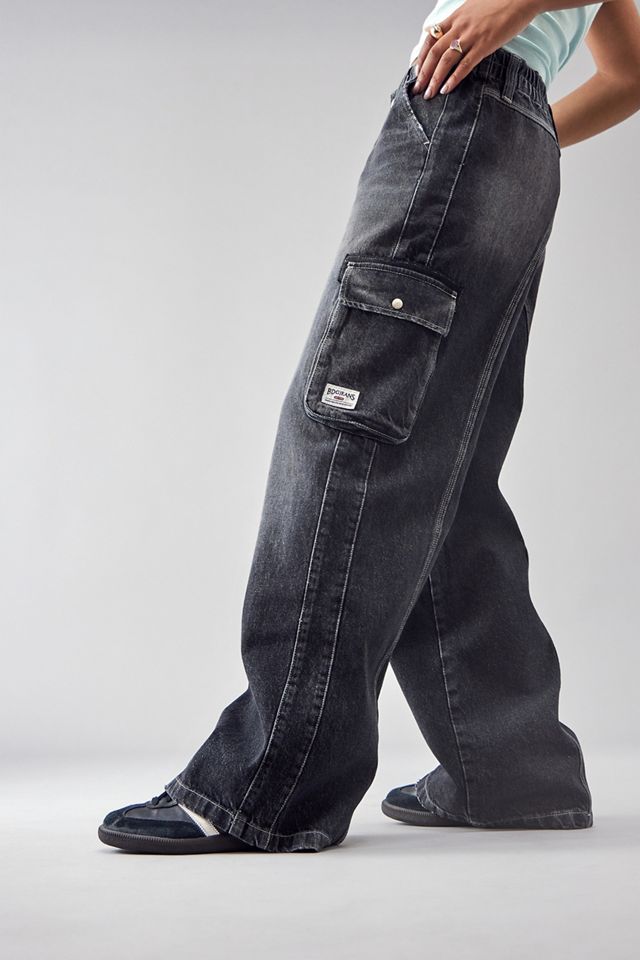 BDG Cyber Y2K Cargo Black Tinted Jeans | Urban Outfitters UK