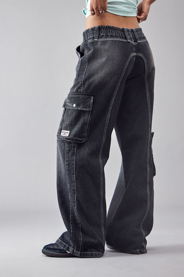 BDG Cyber Y2K Cargo Black Tinted Jeans | Urban Outfitters UK