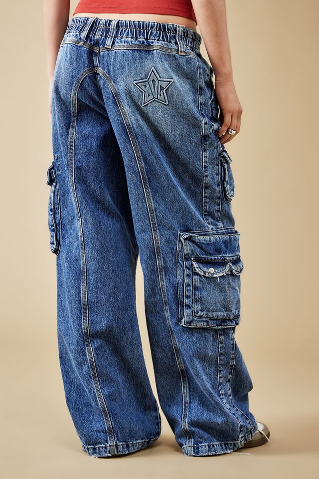 BDG Y2K Cyber Cargo Light-Wash Jeans | Urban Outfitters UK